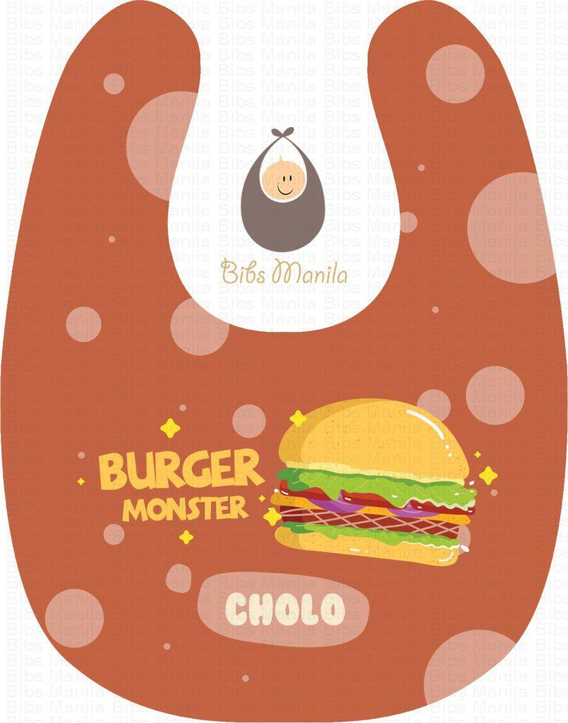 Burger Monster Personalized Baby Bib – Bibs Manila